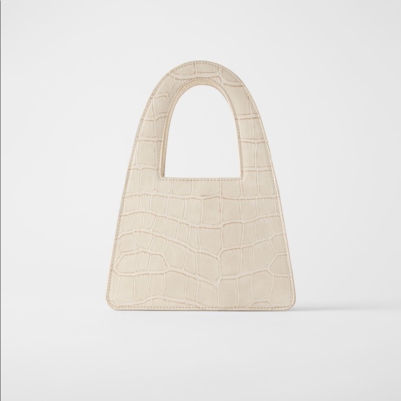 Zara | Bags | Zara Off White Croc Embossed Cut Out Crossbody Bag | Poshmark